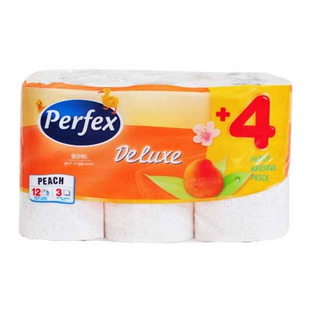 Perfex Deluxe Barack illatú WC-papír, 3 rétegű, 12 tekercs - eMAG.hu