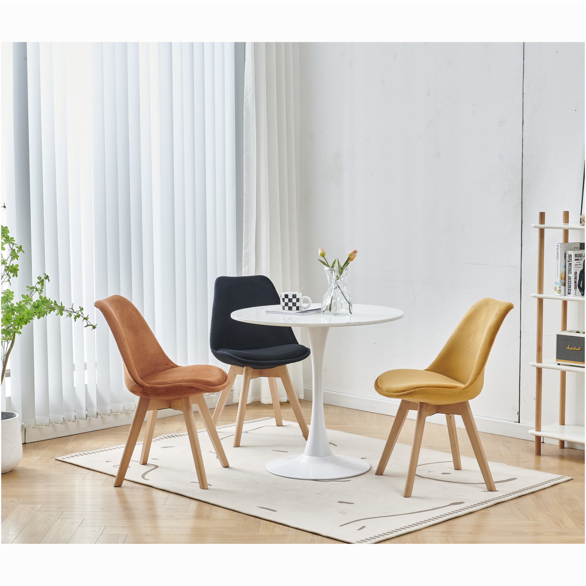 Set 4 scaune dining / bucatarie Kring Astrid, tapiterie catifea ...