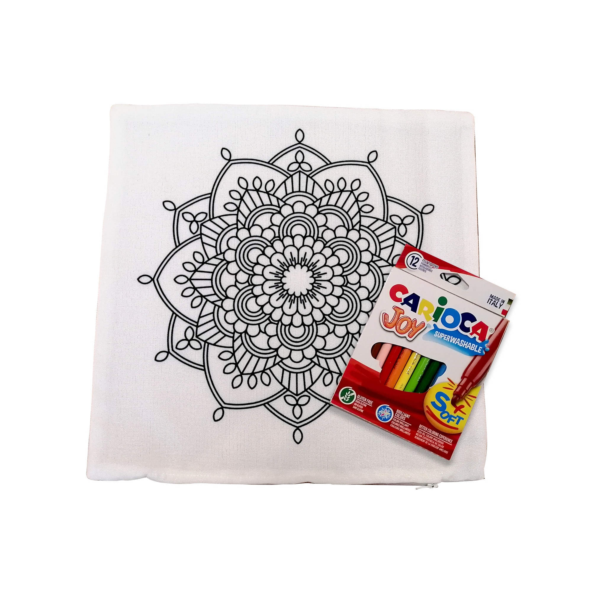 Set husa perna de colorat Mandala si carioca superwashable 40 x 40 ...