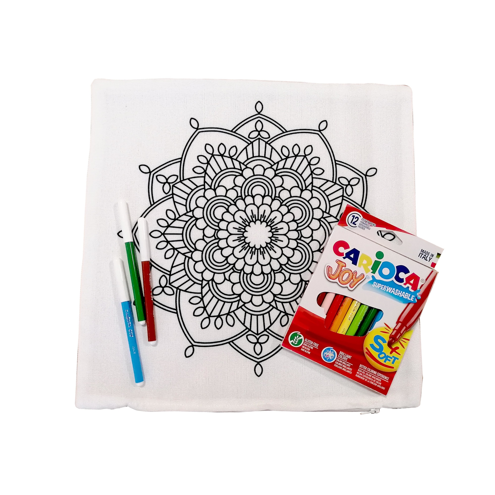 Set husa perna de colorat Mandala si carioca superwashable 40 x 40 ...