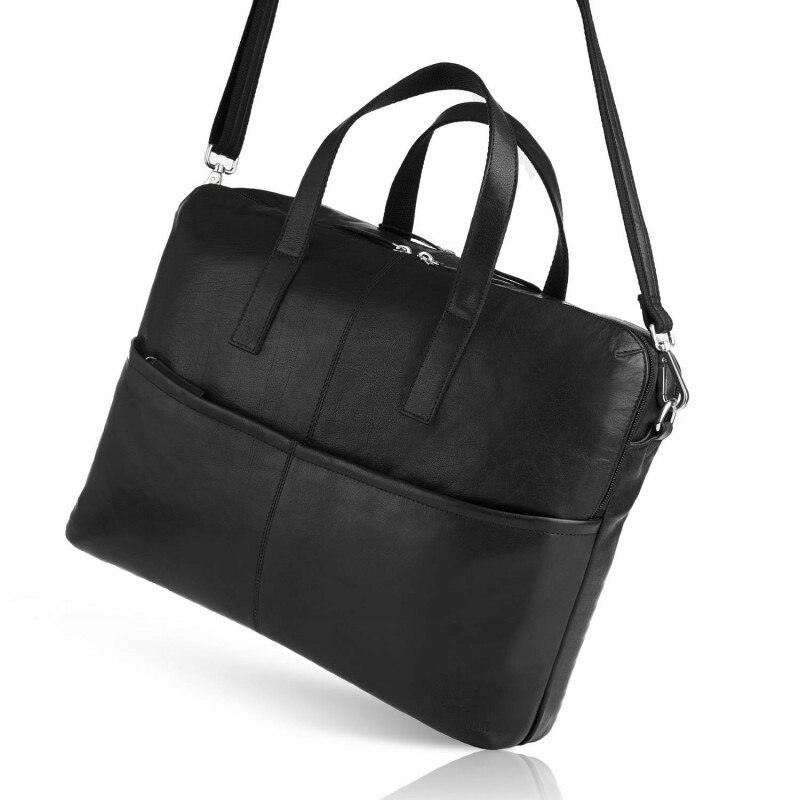 Geanta pentru documente, Paolo Peruzzi, Piele naturala, Negru - eMAG.ro