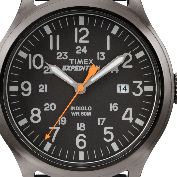 Ceas barbati, Timex, Inox\Piele naturala, Quartz, Negru - eMAG.ro