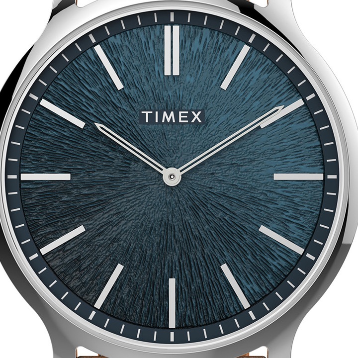 Ceas barbatesc, Timex, INOX/Piele, 40 mm, Argintiu/Maro - eMAG.ro