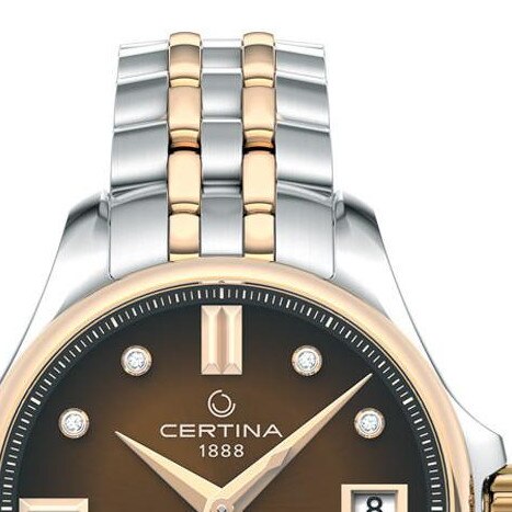 Ceas dama DS Powermatic 80, Certina, Automatic, Inox, Argintiu/Auriu ...