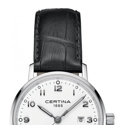 Ceas dama, Certina, Inox/Piele naturala, Negru/Alb - eMAG.ro