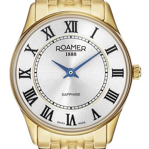 Ceas dama, Roamer, Tip bratara, 32 mm, Otel, Auriu - eMAG.ro