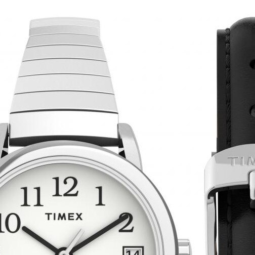 Ceas dama Easy Reader, Timex, Quartz, Inox, Curea detasabila, Argintiu ...