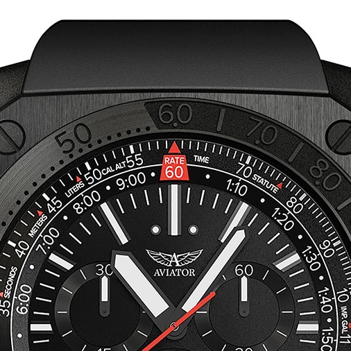 Ceas barbatesc, Aviator, Cauciuc/Inox, Negru - eMAG.ro