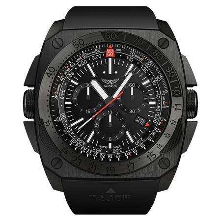 Ceas barbatesc, Aviator, Cauciuc/Inox, Negru - eMAG.ro