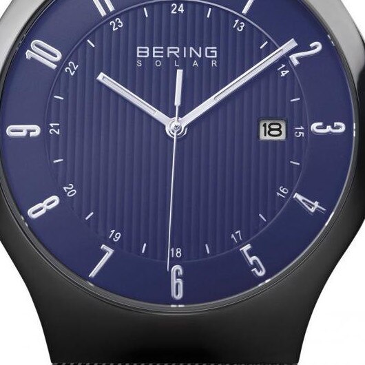 Ceas barbatesc Solar, Bering, Inox, 40 mm, Negru/Albastru - eMAG.ro