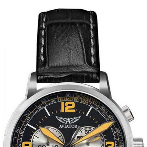 Ceas barbati, Aviator, Otel, Mecanism Quartz, Negru/Argintiu - eMAG.ro