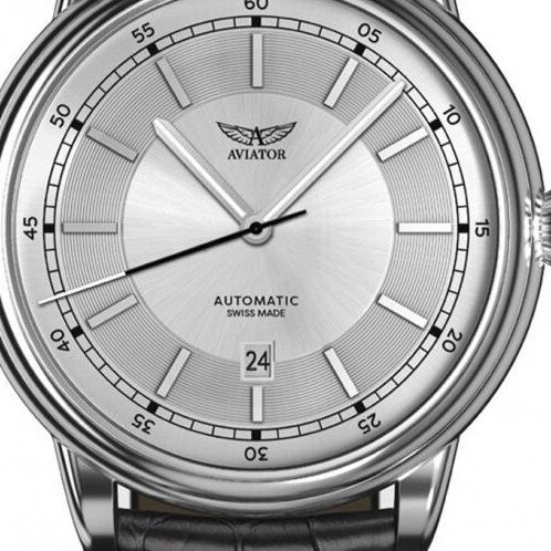 Ceas barbati DC-3, Aviator, Automatic, Inox/Piele naturala, Negru ...