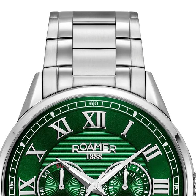 Ceas barbatesc, Roamer, Inox, Argintiu, Verde - eMAG.ro
