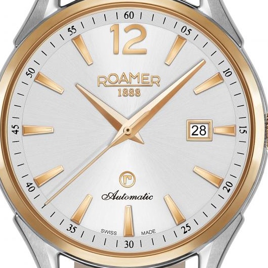 Ceas barbati Swiss Matic, Roamer, Inox/Piele naturala, Automatic, Maro ...