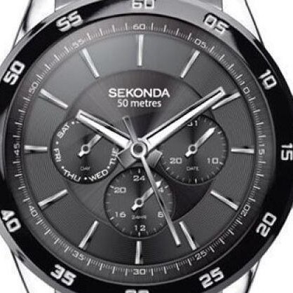 Ceas barbati, Sekonda, Otel, Mecanism Quartz, Argintiu/Negru - eMAG.ro