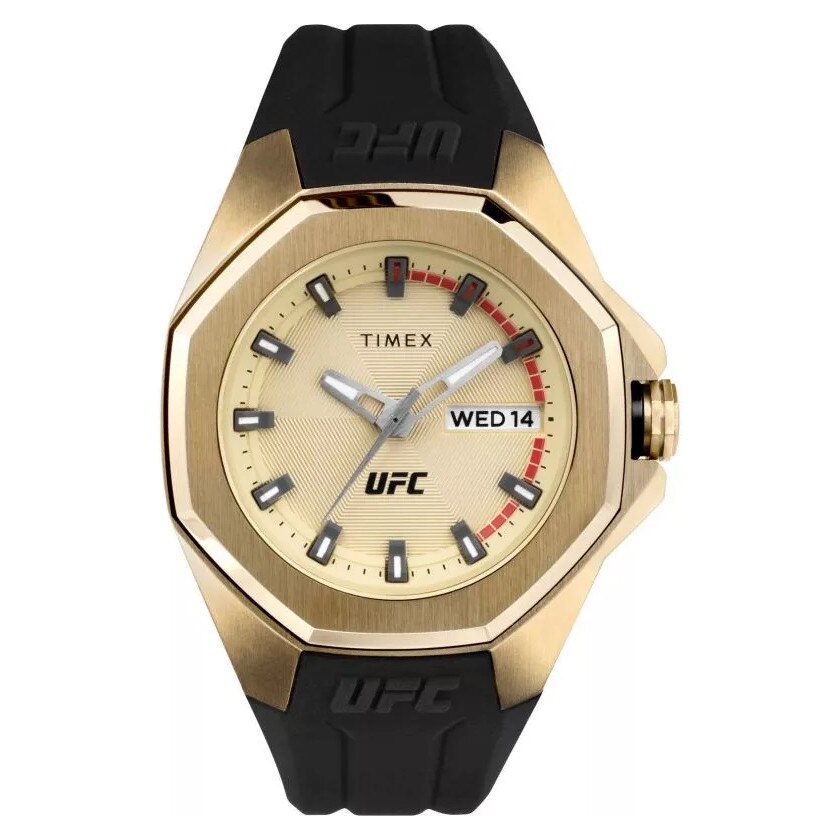 Ceas barbatesc, Timex, Cauciuc/Inox, Auriu/Negru - eMAG.ro