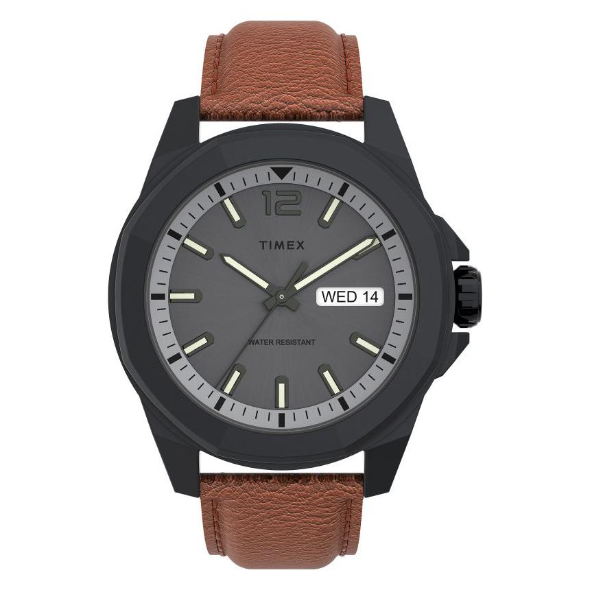 Ceas pentru barbati, Timex, Inox/Piele, Maro/Negru - eMAG.ro