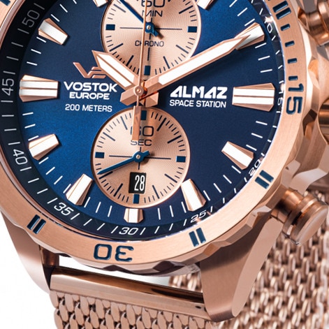 Мъжки часовник, Vostok Europe, Stainless Steel, Gold/Blue - eMAG.bg