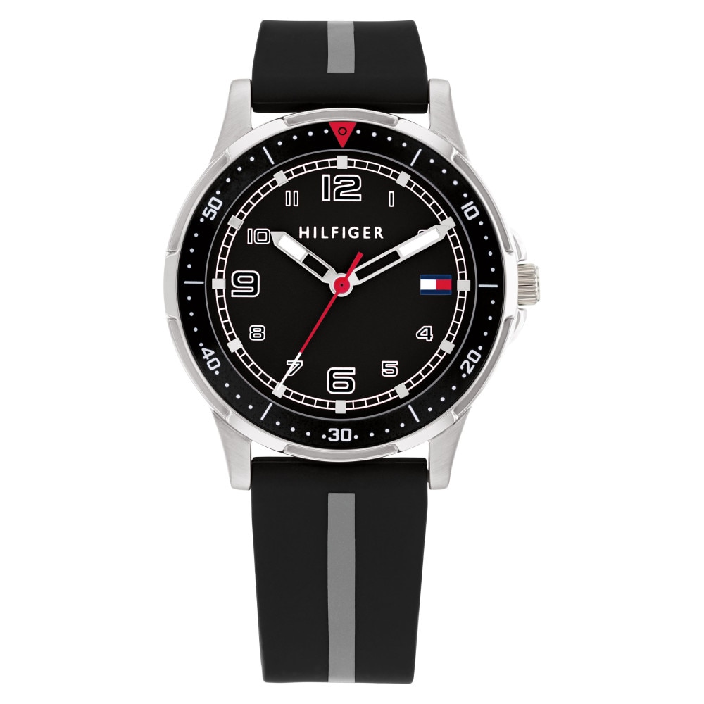 Ceas pentru copii, Tommy Hilfiger, Rezistent la apa, Inox/Piele/Cauciuc ...