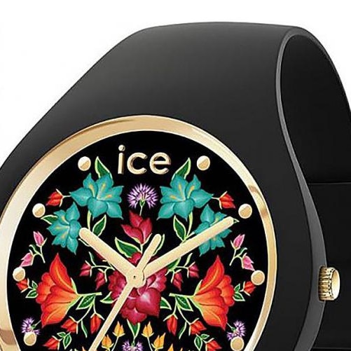 Ceas dama, Ice Watch, ICE FLOWER, Plastic/Cauciuc, 40 mm, Negru - eMAG.ro