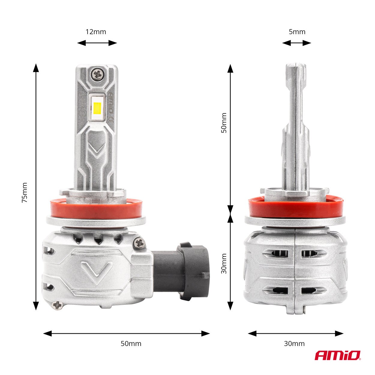 Becuri auto LED, AMiO, H8/H9/H11, Seria X2, Alb - eMAG.ro