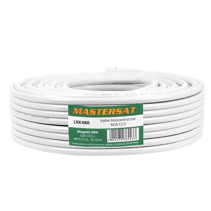 Cablu coaxial RG6 CCS, MASTERSAT, 25m - eMAG.ro