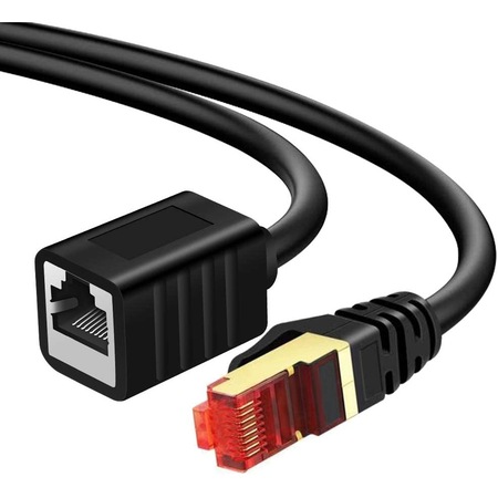 Cablu prelungitor LAN CAT7, RJ45, Negru, 1m - eMAG.ro