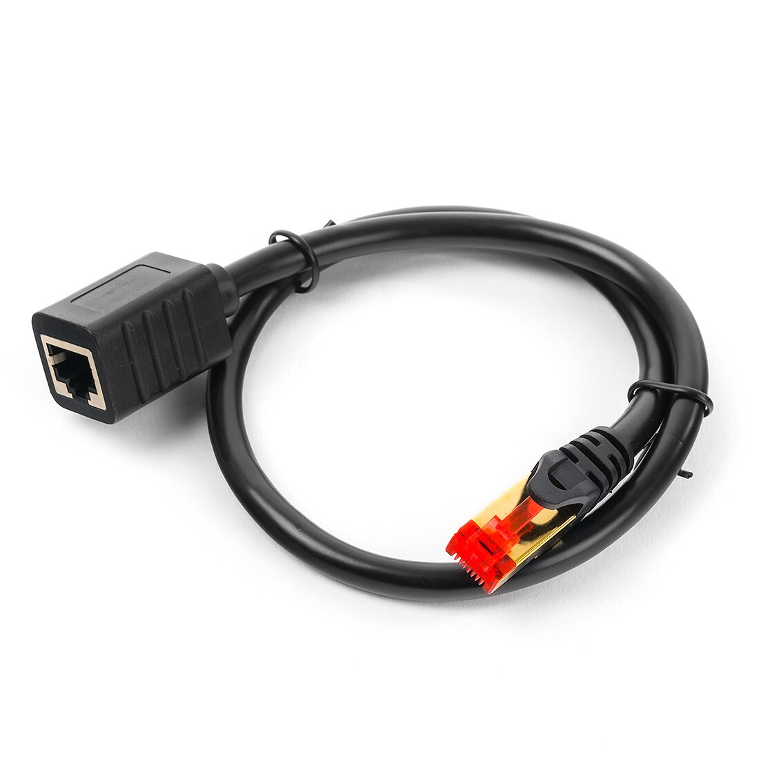 Cablu prelungitor LAN CAT7, RJ45, Negru, 1m - eMAG.ro