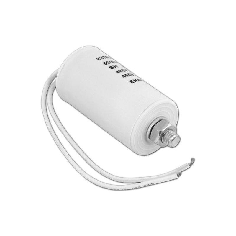 Condensator motor, 5uF, Cu fire, Alb - eMAG.ro