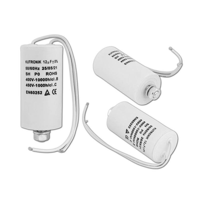 Condensator motor, 12uF/450VAC, Alb - eMAG.ro