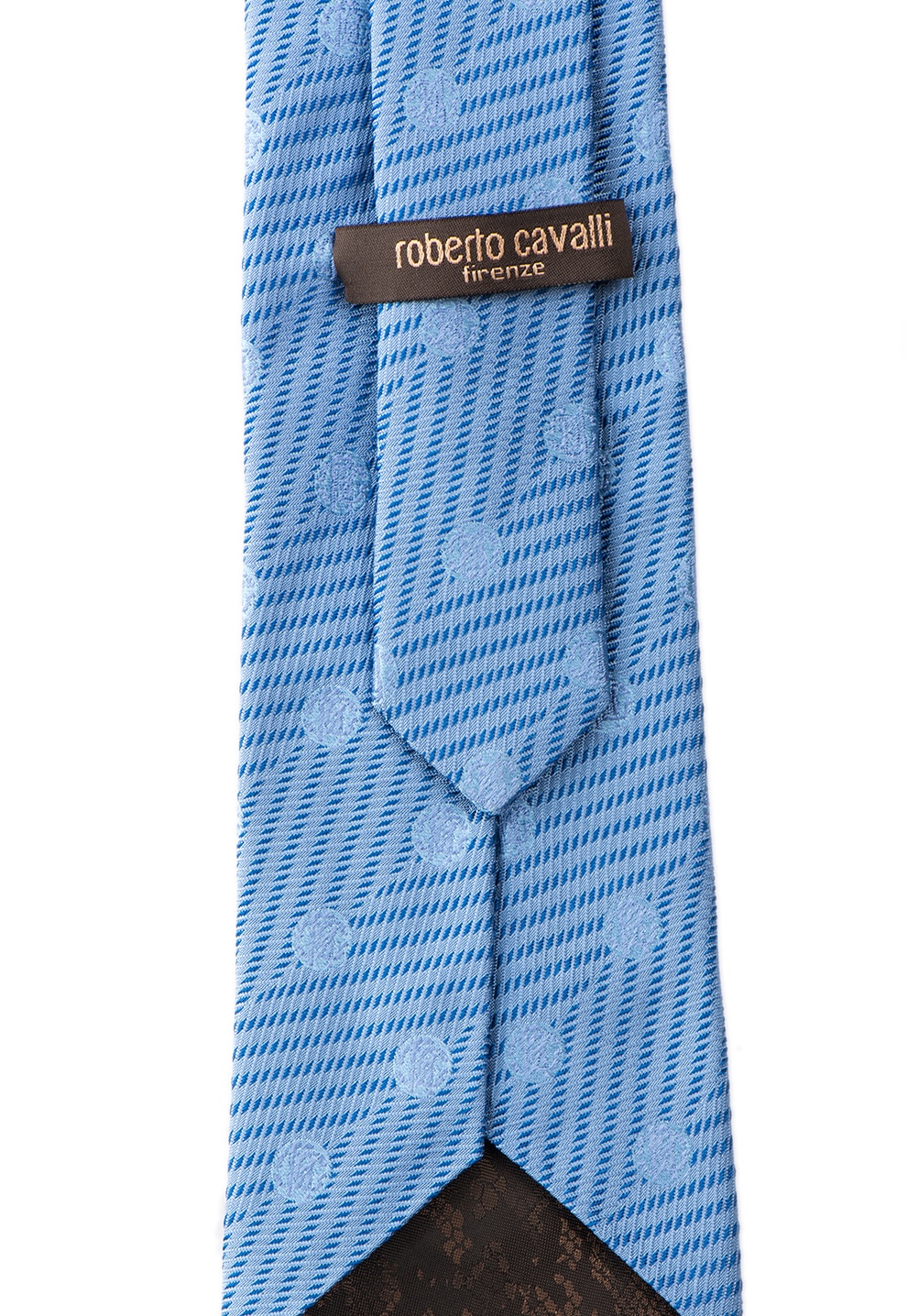 Roberto Cavalli Cravata albastra de matase cu model logo - eMAG.ro