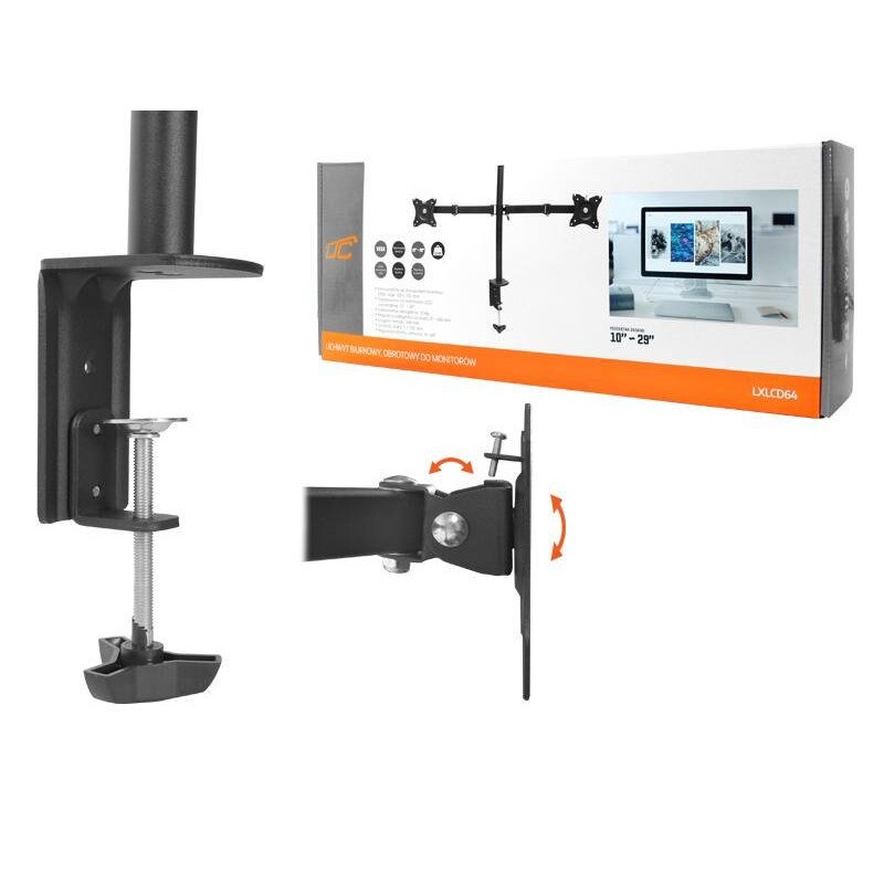 Suport pentru 2 monitoare, LTC, 10-29", Negru - eMAG.ro