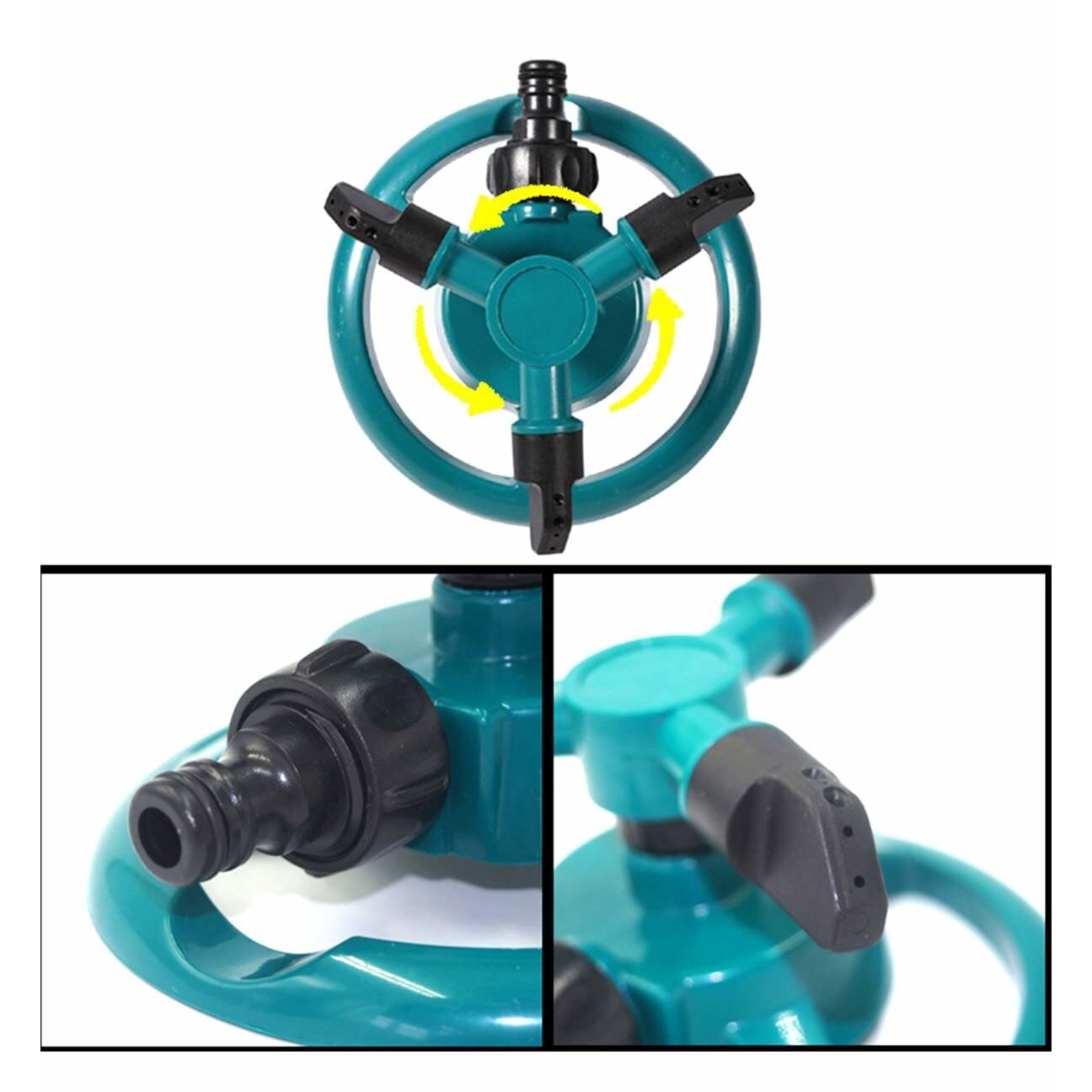 Aspersor rotativ de gradina, Zola®, 3 duze de pulverizare, plastic ...