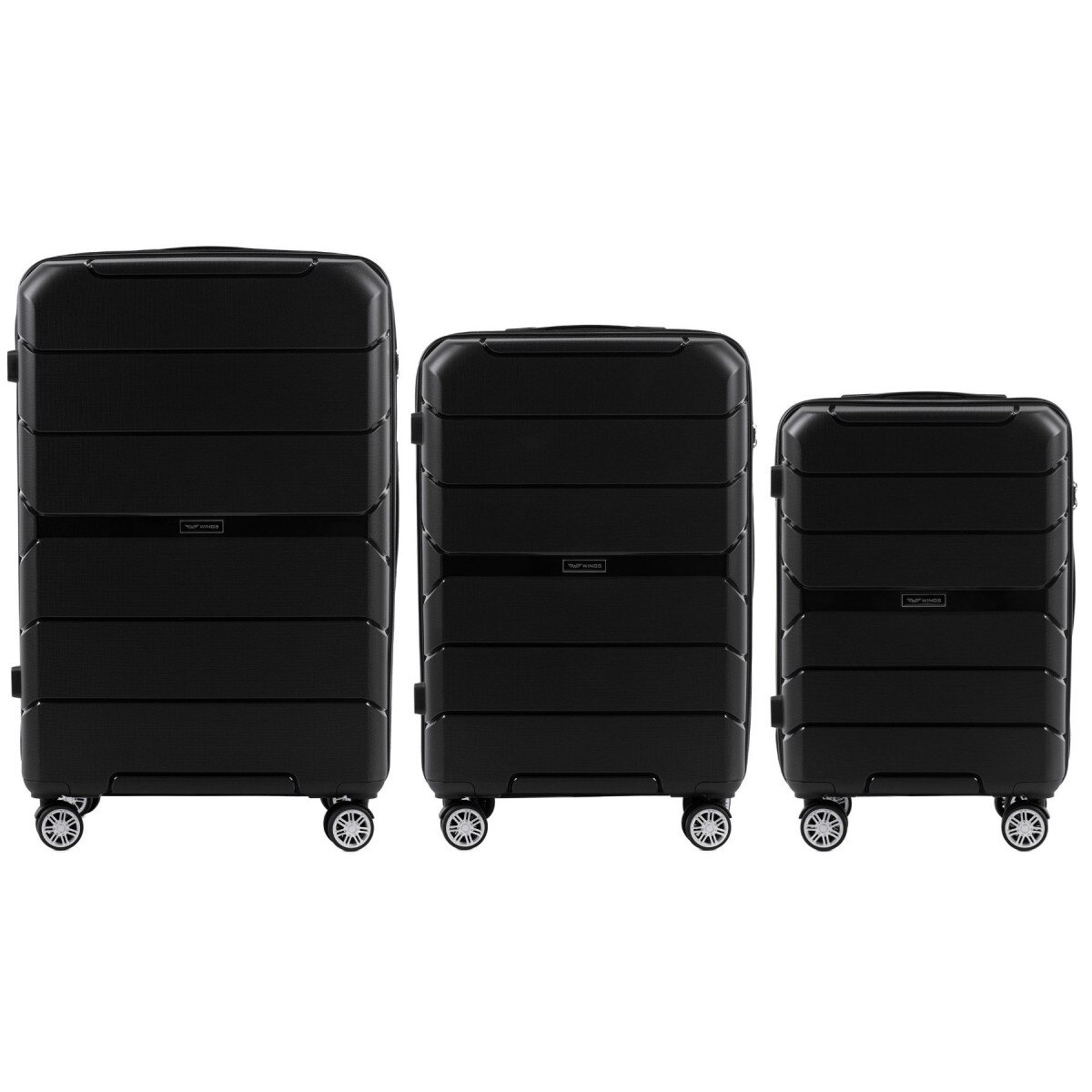 Set 3 trolere, Wings, Polipropilena, 103 l, Negru - eMAG.ro