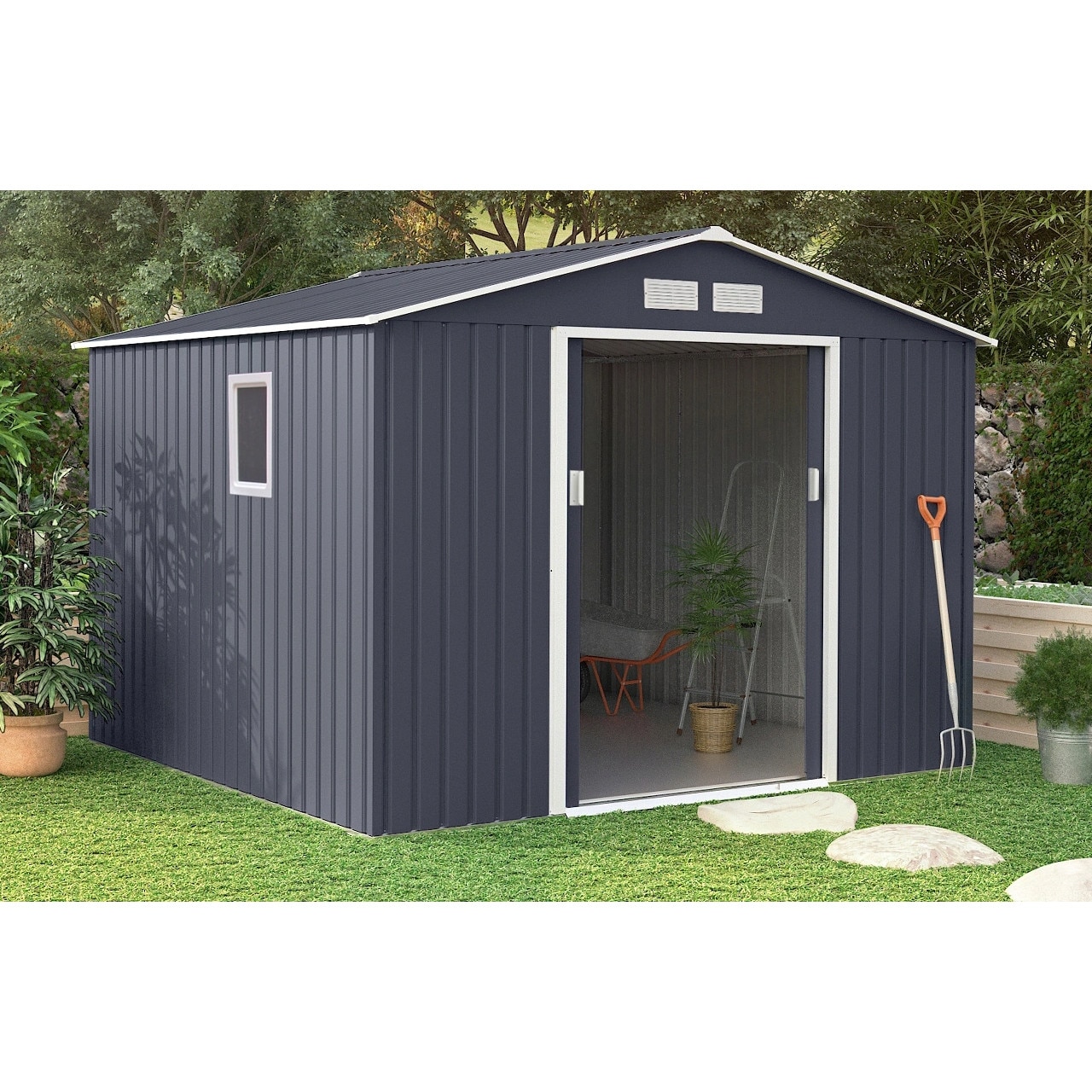 Case De Gradina, Focus Garden, Oregon, 9X8, Cold Grey - eMAG.ro