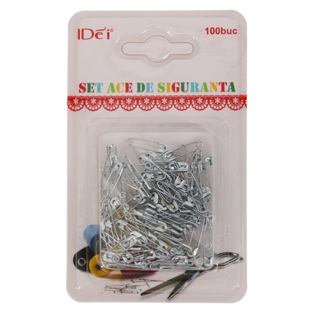 Set 100 ace de siguranta, NO56, 2 cm, Argintiu - eMAG.ro