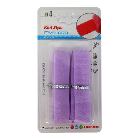 Banda Velcro cu scai / arici, NO459, 2 x 100 cm, Mov - eMAG.ro