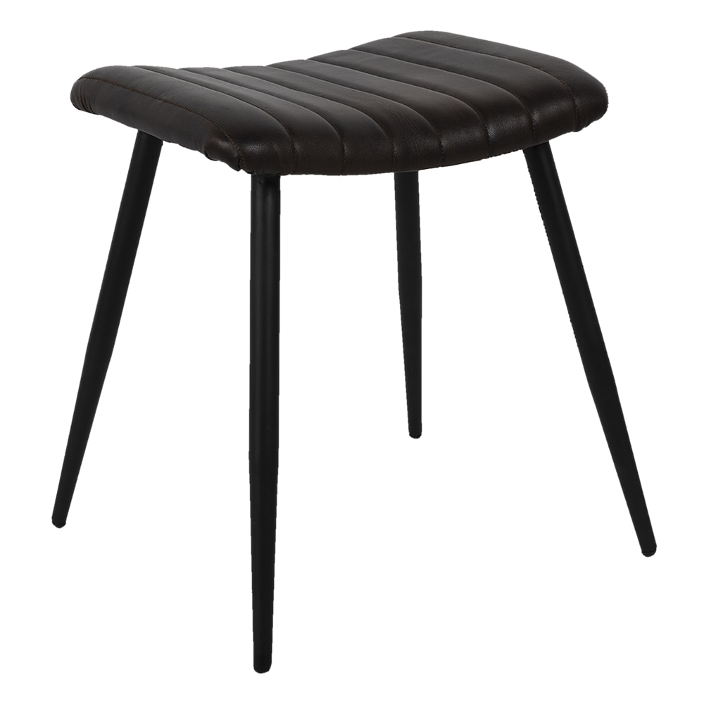 Taburet piele maro fier negru 43x38x47 cm - eMAG.ro
