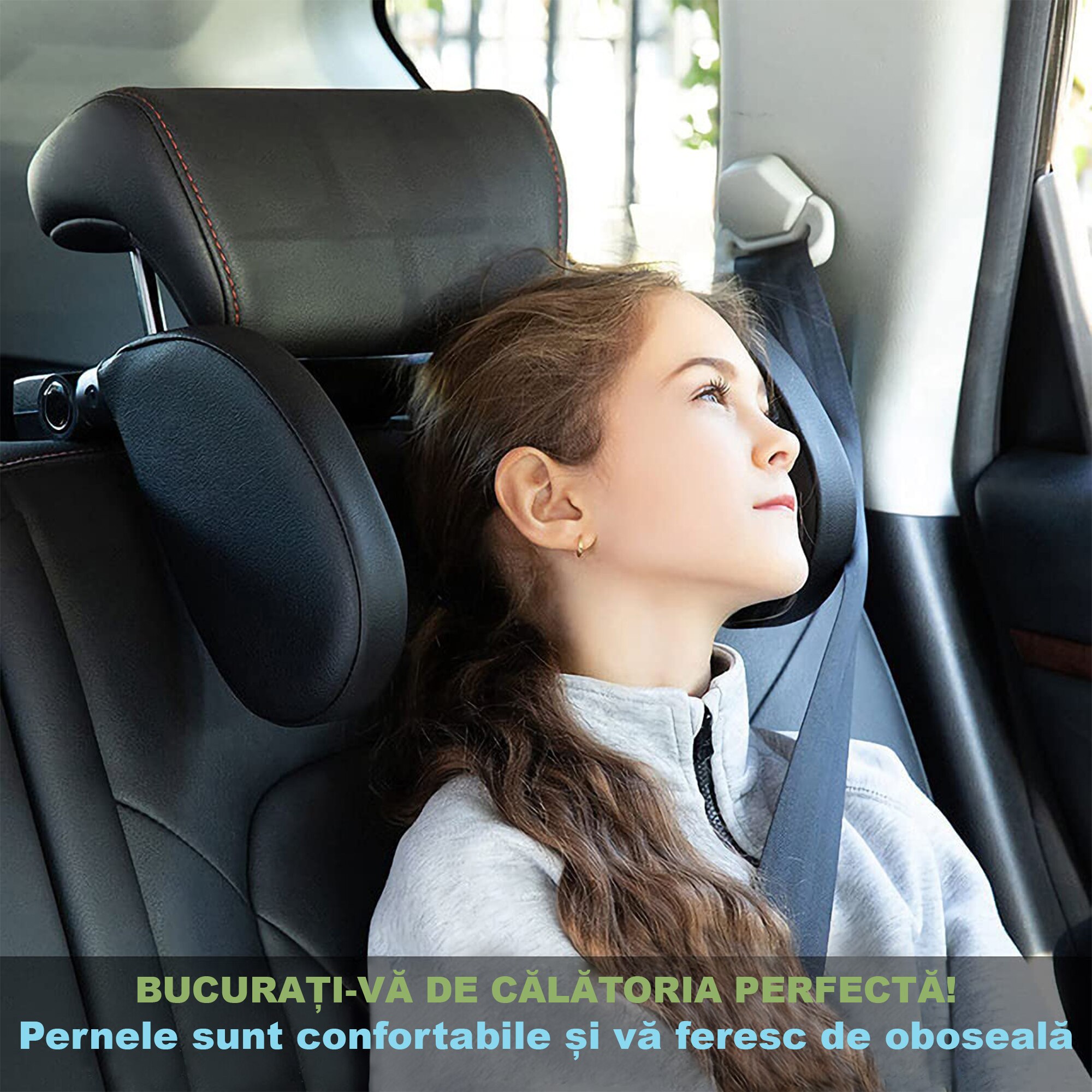 Suport ergonomic tip tetiera auto, pentru copii si adulti, protectie ...
