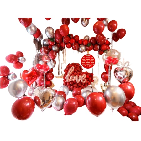 Set baloane de lux Romantic Love cu 295 de baloane, forma inima ...