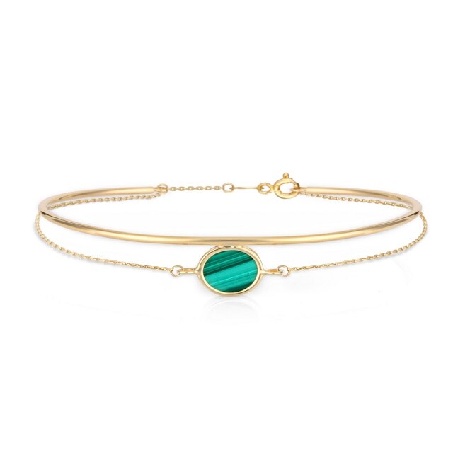 Bratara, Malachit, Aur, 14K, B-55, GL - eMAG.ro