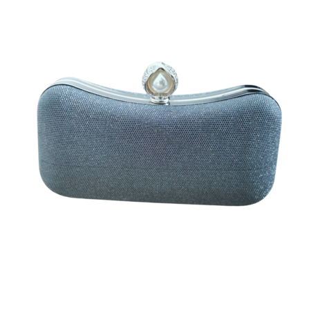 Poseta Perle, gri sclipitor, 10x19x5 cm - eMAG.ro