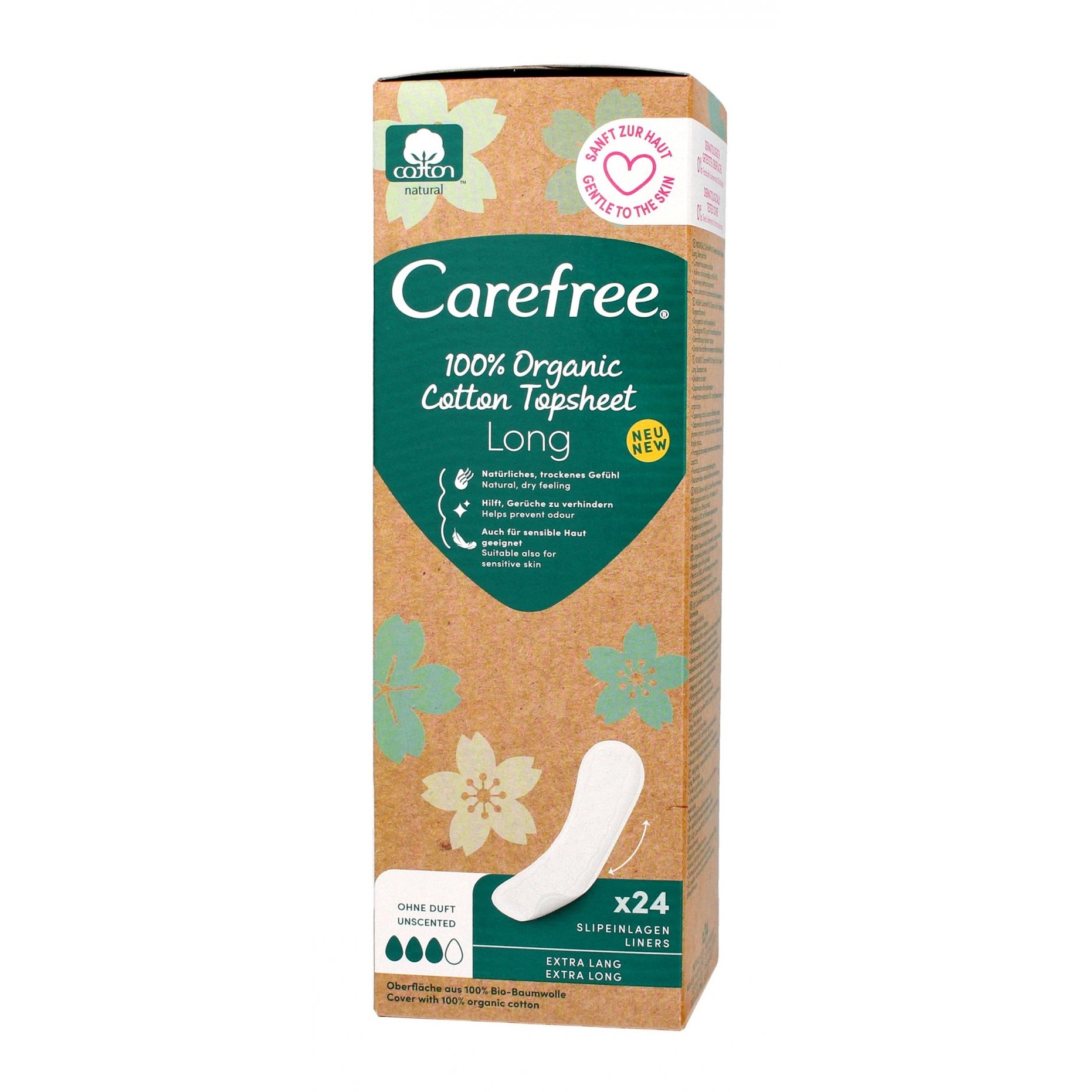 Absorbante zilnice, Carefree, Bumbac organic, 24 buc - eMAG.ro