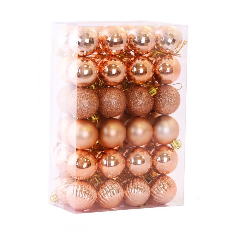 Комплект от 48 коледни топки, пластмасови, розови - eMAG.bg
