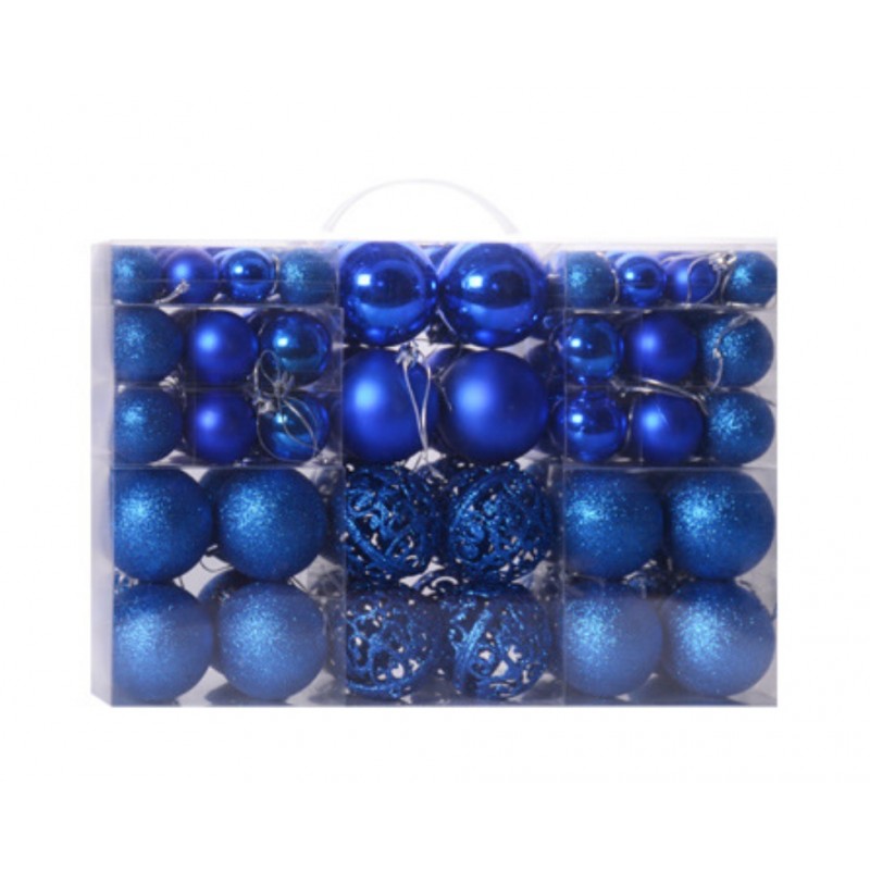 Комплект от 100 коледни топки, пластмасови, сини - eMAG.bg