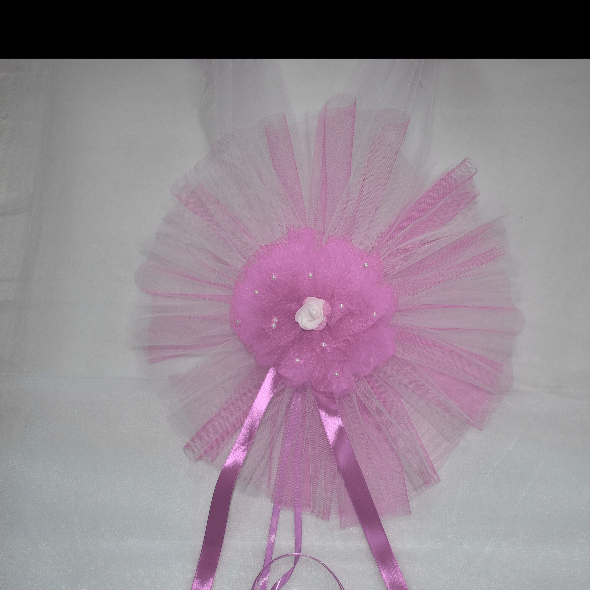 Aranjament nunta pentru masina, tull roz pudrat - eMAG.ro