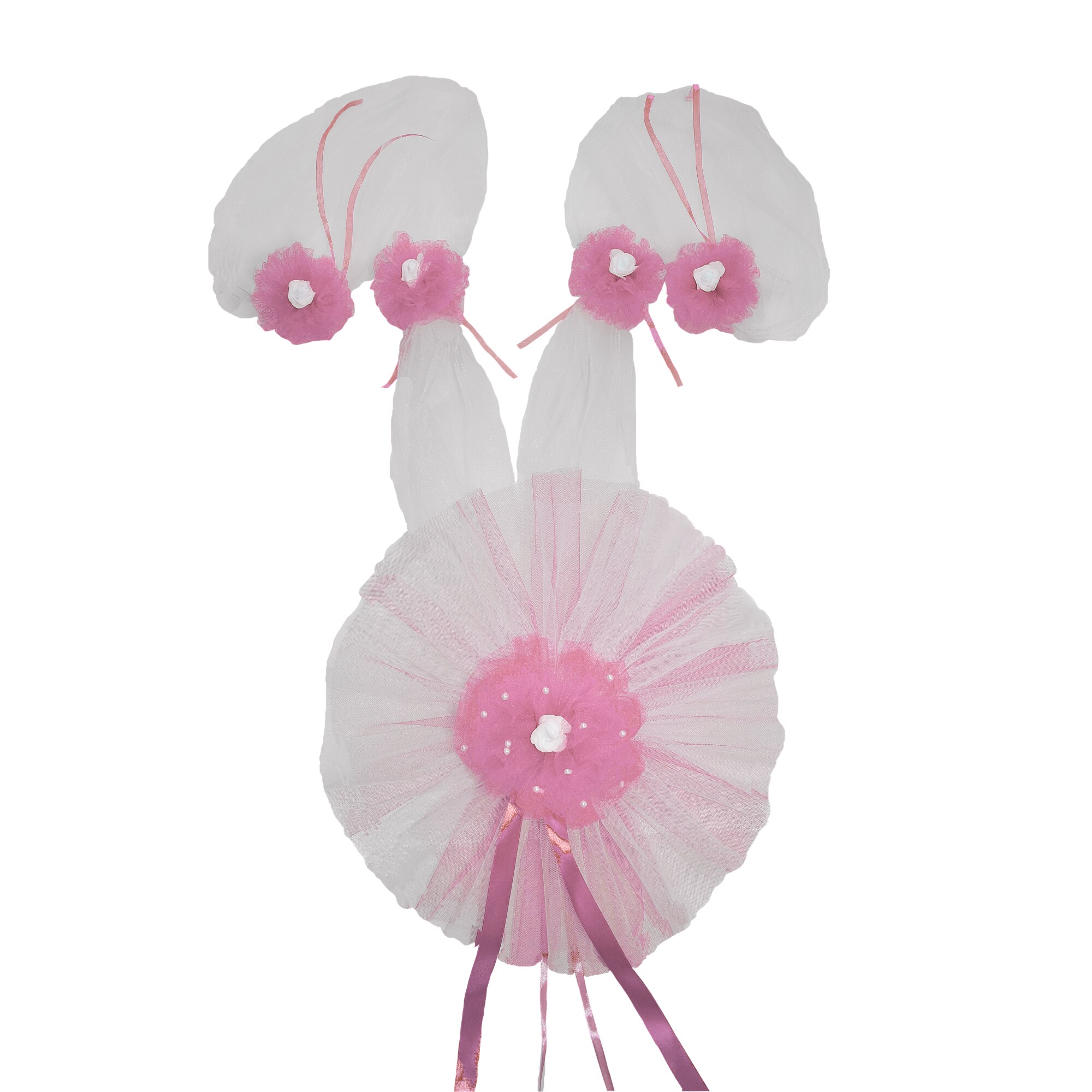 Aranjament nunta pentru masina, tull roz pudrat - eMAG.ro