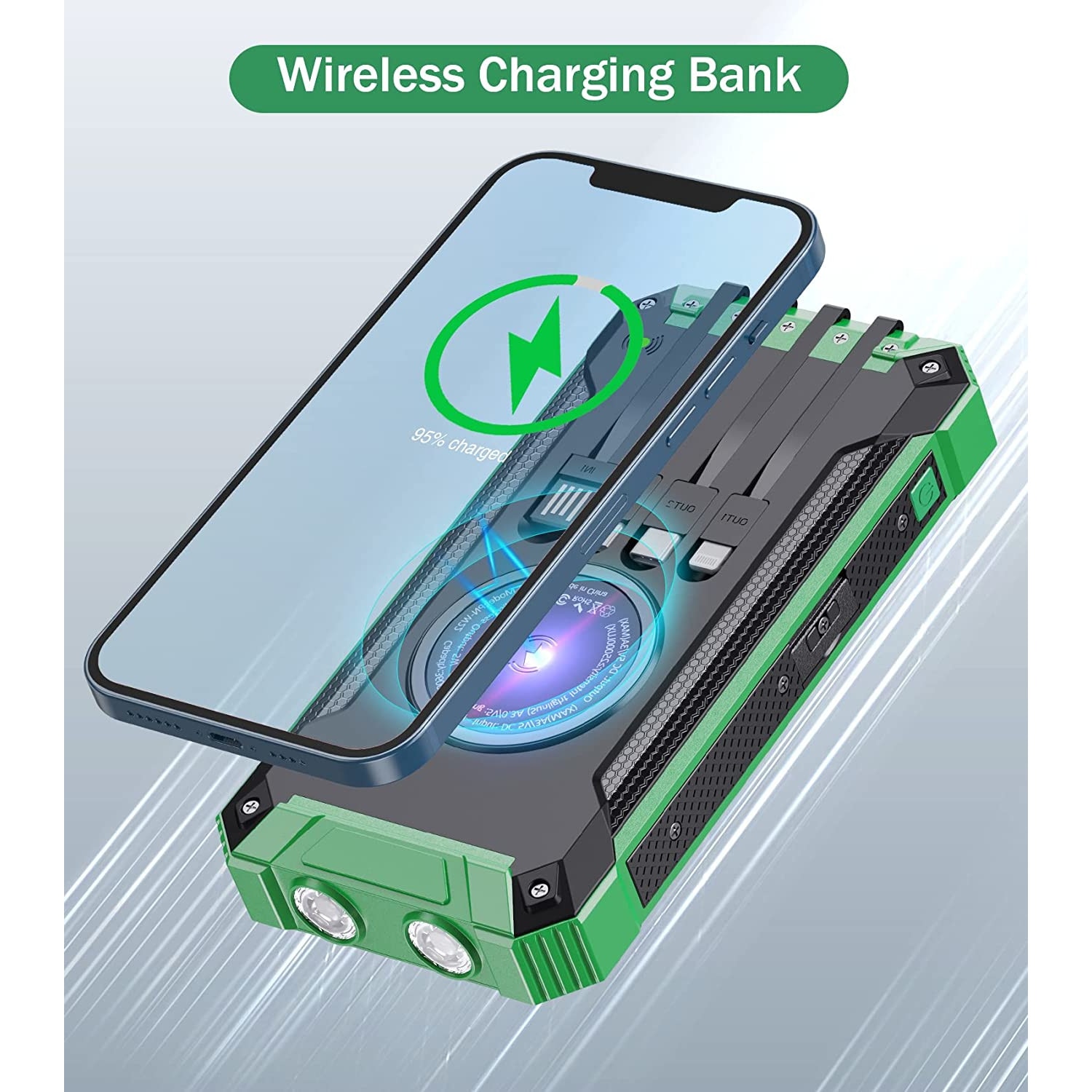 OEM Power Bank Külső akkumulátor, napelemes, 30000mAh, 15W, 5V/3A, 4 ...