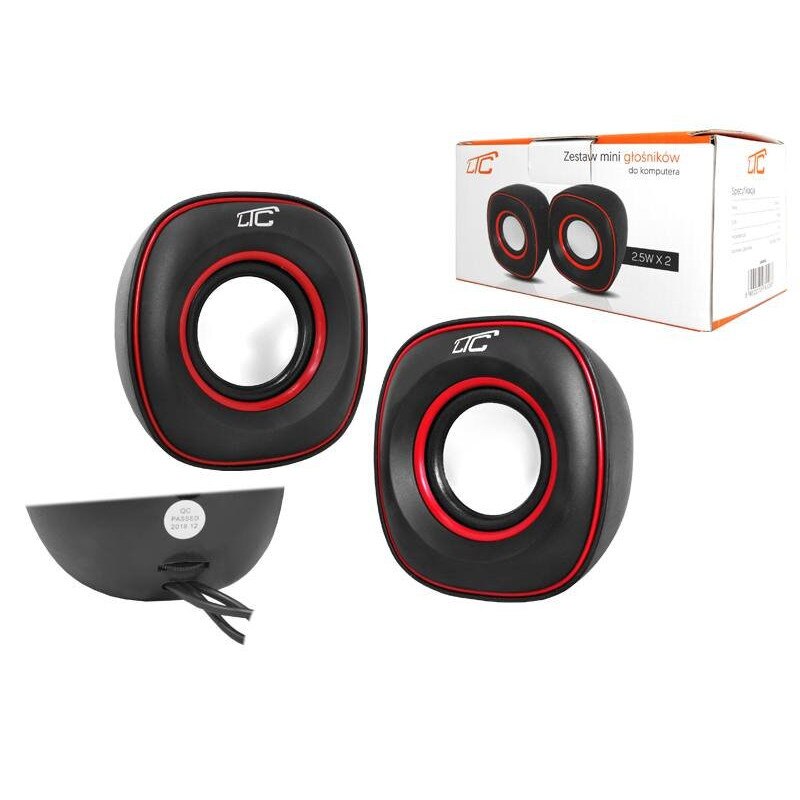 Boxe PC LTC, KS100, 2.0, RMS2x2.5W, USB, 5V, Negru/Rosu - eMAG.ro
