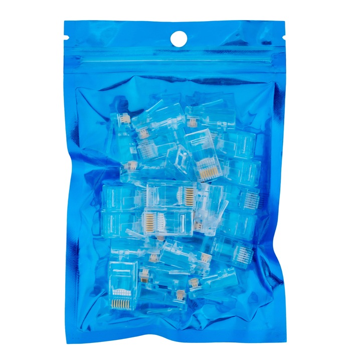 Set 25 mufe RJ45, Cat. 6 UTP, 26-23 AWG, Transparent - eMAG.ro